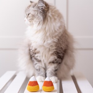 Candy Corn Catnip Cat Toy - Halloween Toy With Catnip, Valerian Cat Toy ...