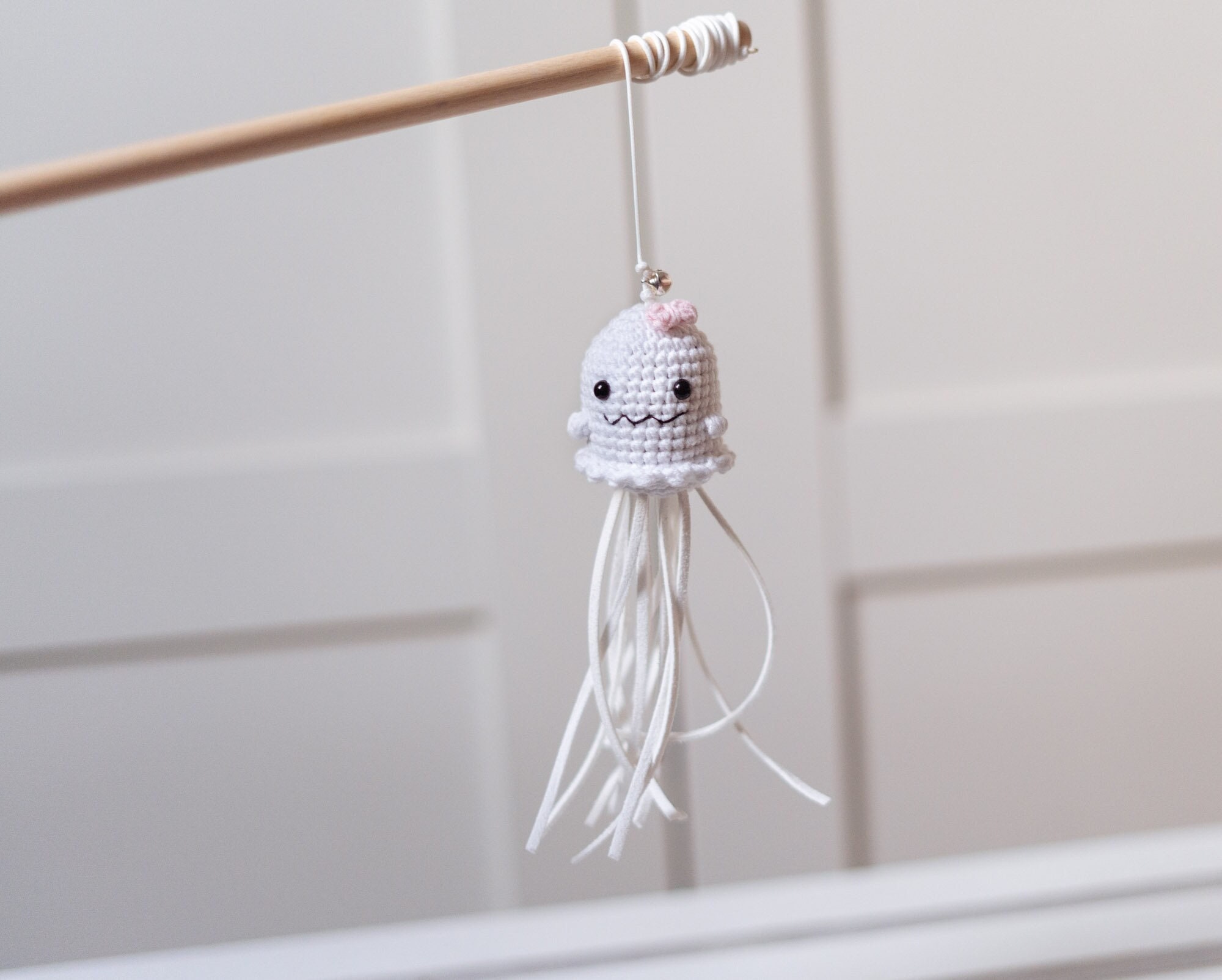 Ghost Cat Teaser Crochet Halloween Toy Cat Toy Catnip Cat - Etsy