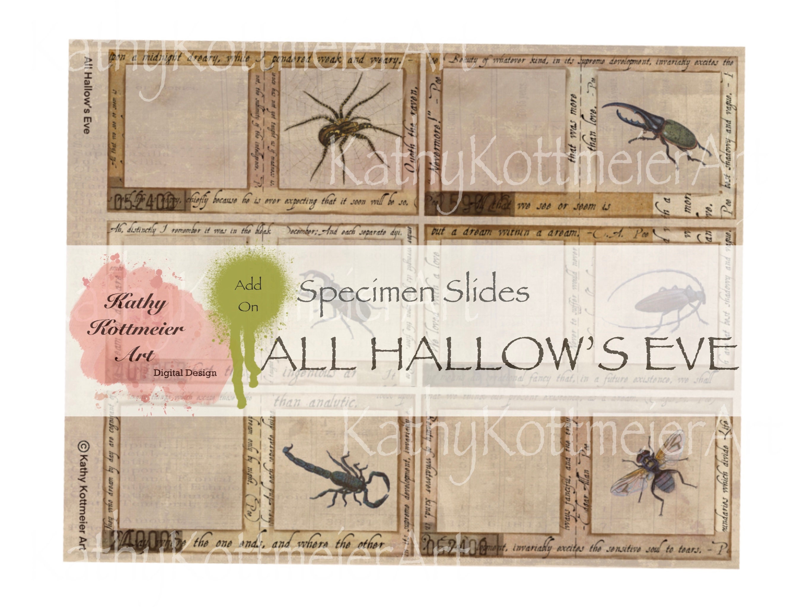 All Hallows Eve, Halloween Printable, Specimen Slides, Vintage Junk ...