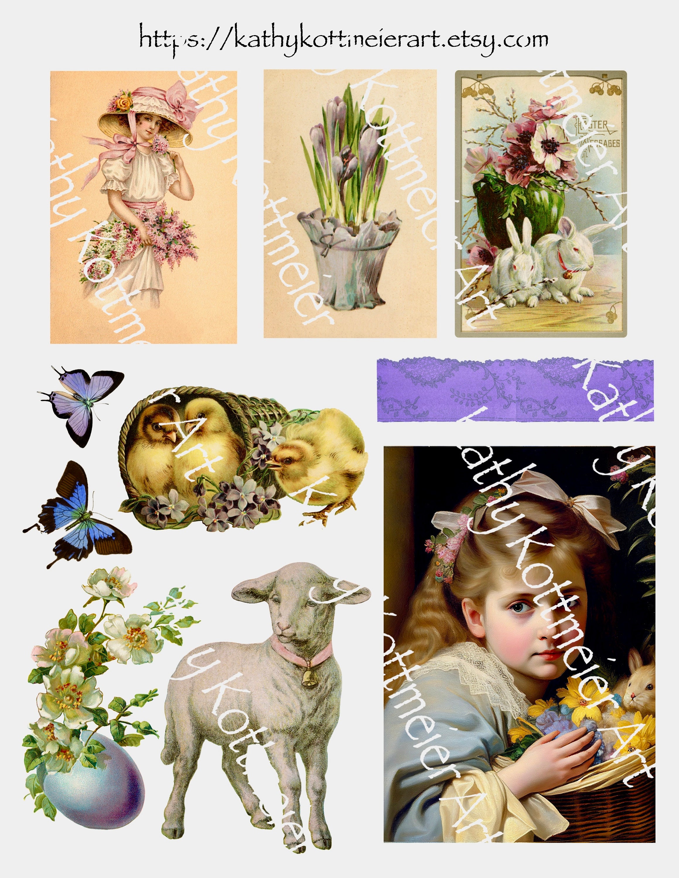 Spring Journal, Printable Ephemera, Spring Ephemera, Easter Ephemera, Easter Fussy Cuts, Spring ...