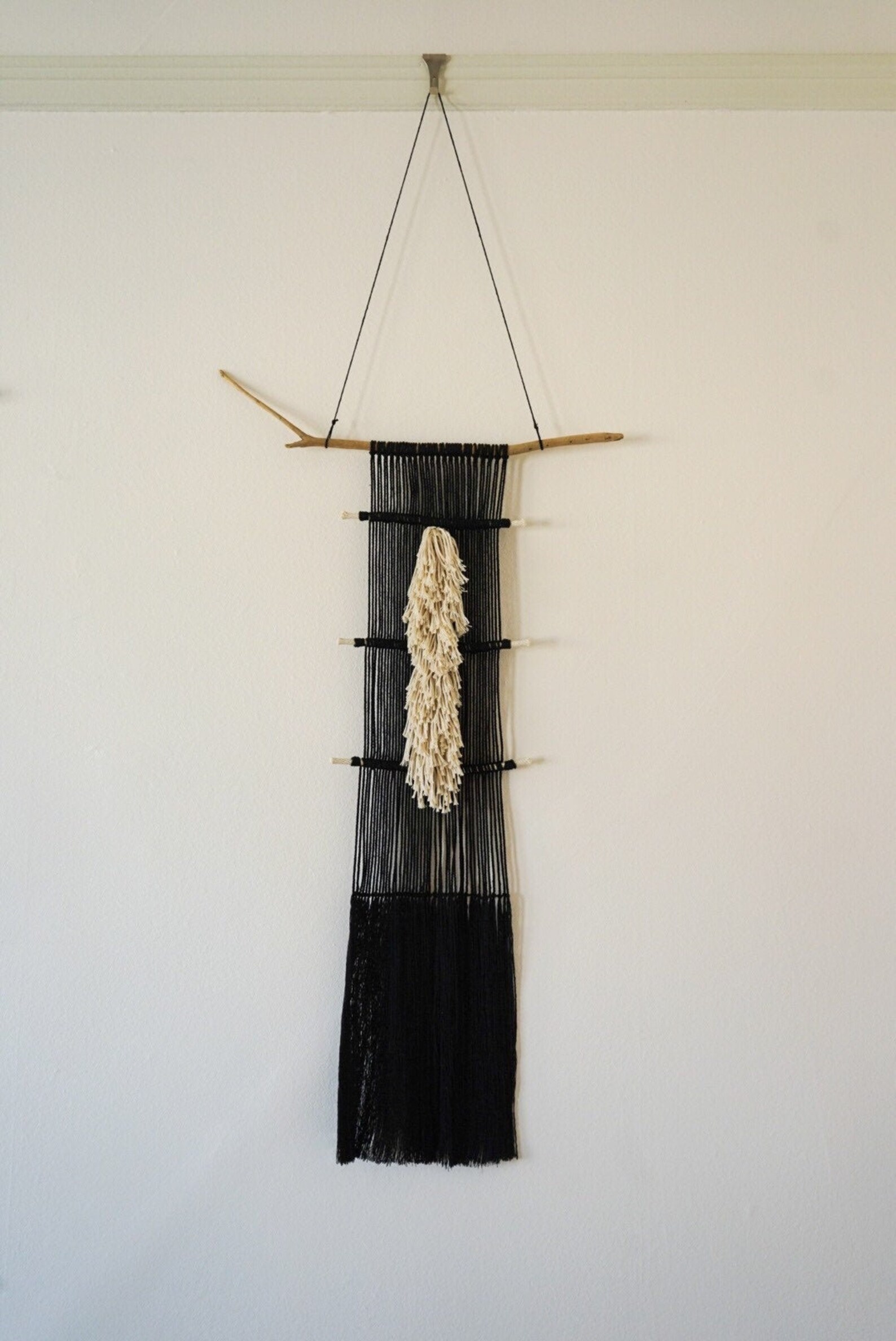 Rope Art Wall Hanging on Driftwood - "segmented" - Etsy