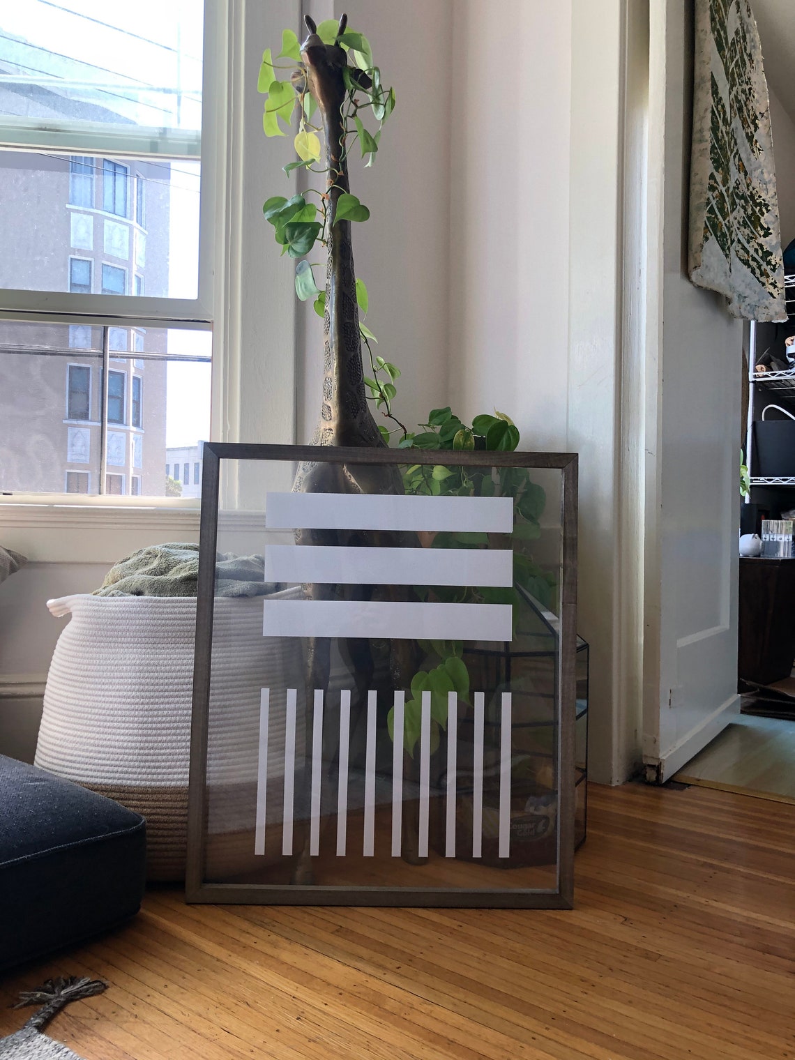 Painted Glass in Wooden Frame - Etsy