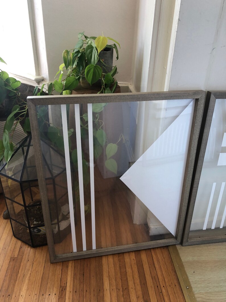 Painted Glass in Wooden Frame - Etsy