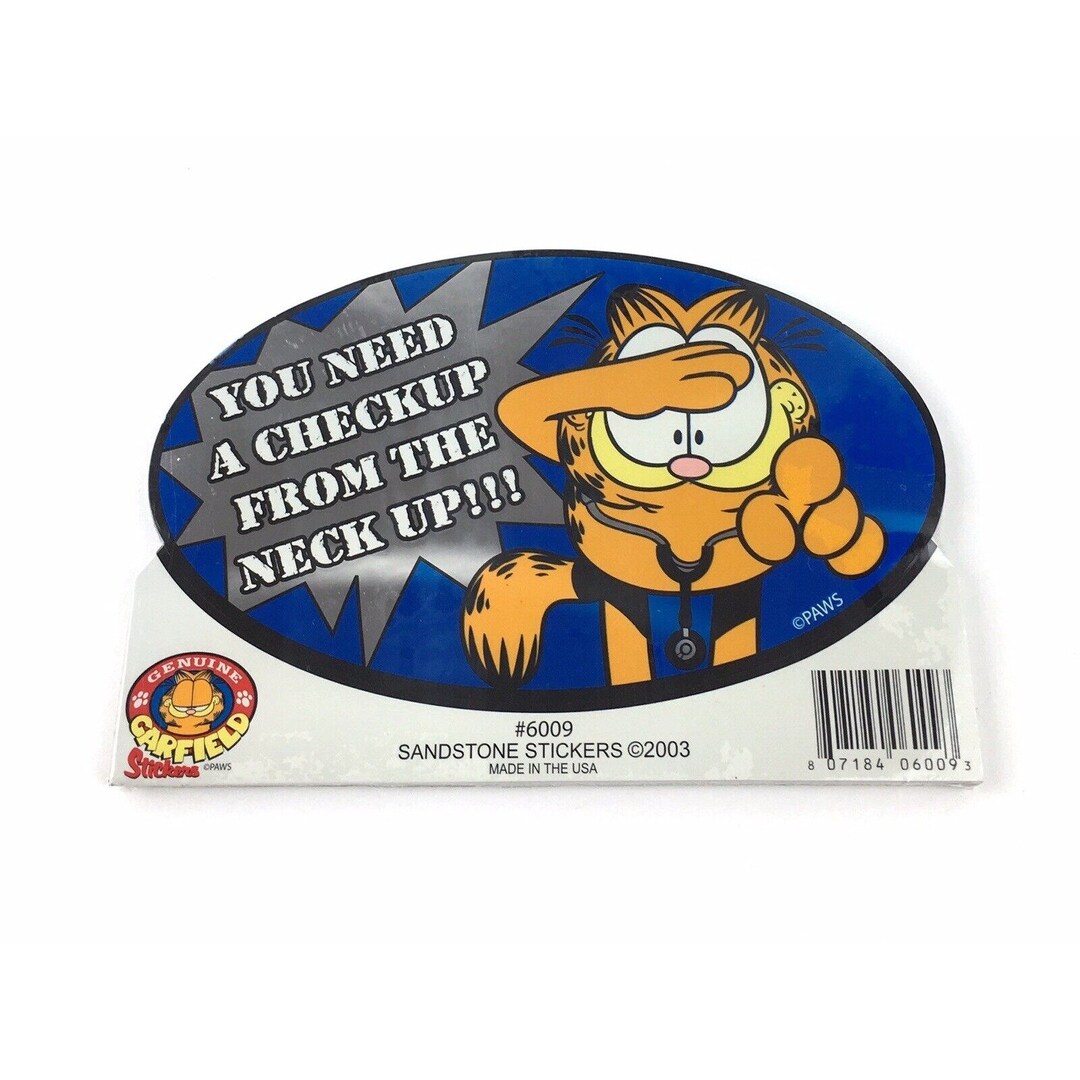Garfield Cat Large Decal Sticker You Need Check up From Neck up Mental ...