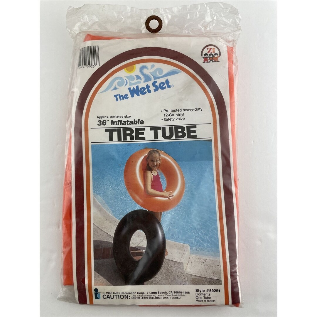 Vintage Pool Float Intex Inflatable Tire Tube 36 In. 12 Gauge Orange ...