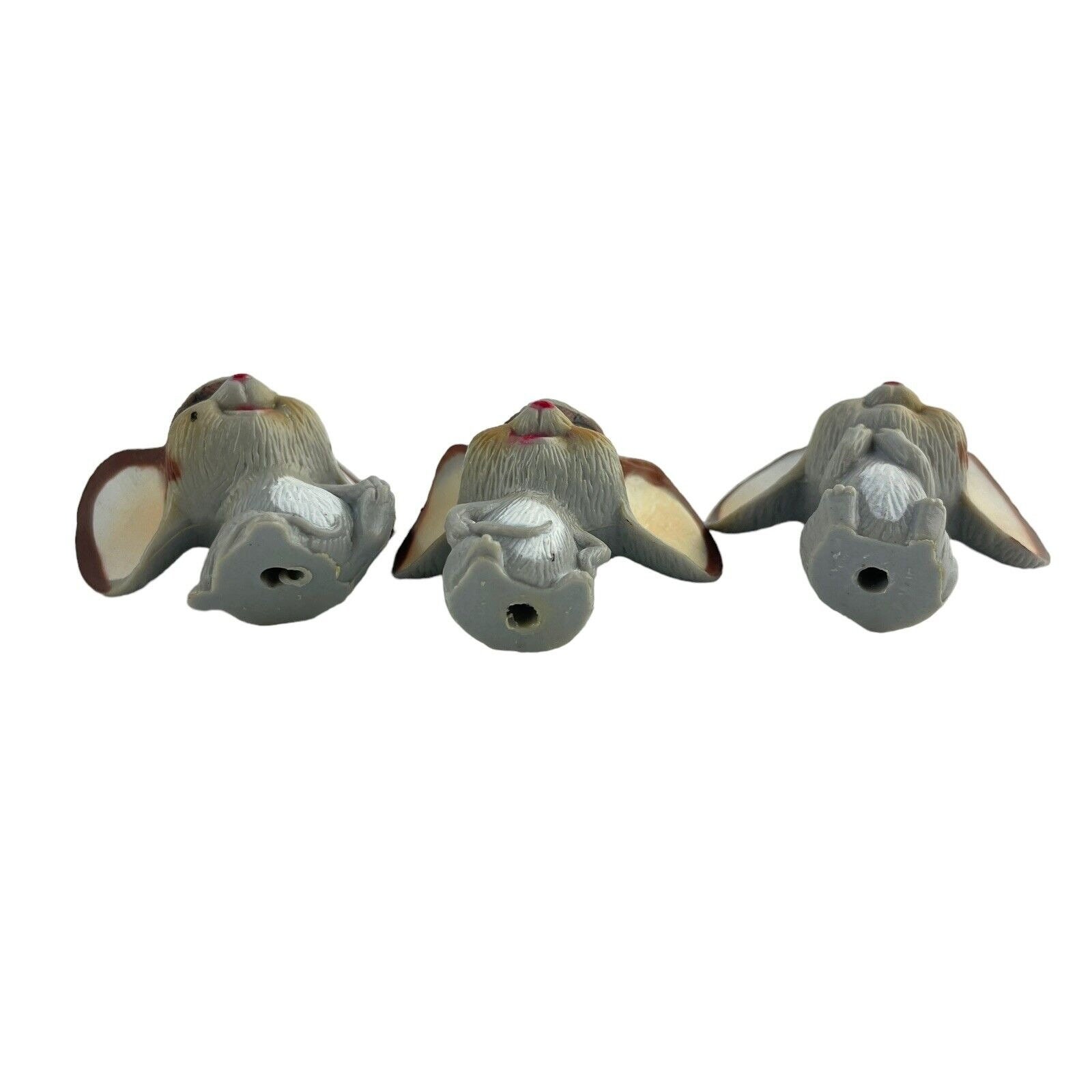 Vintage Big Ear Mouse Figurines Set of 3 Gray W Brown Mask - Etsy