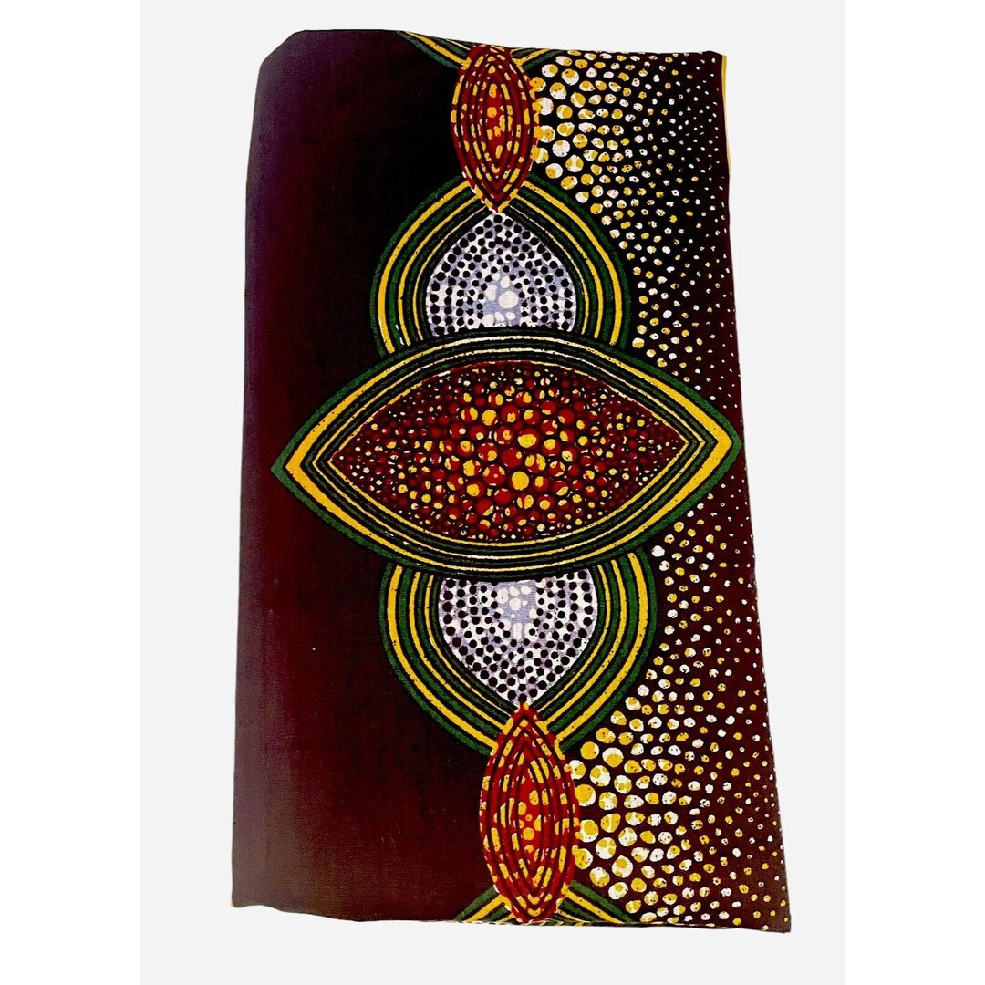 Fabric Piece African Tribal Art Eye Seeds 82l X 44w Brown Green Red - Etsy