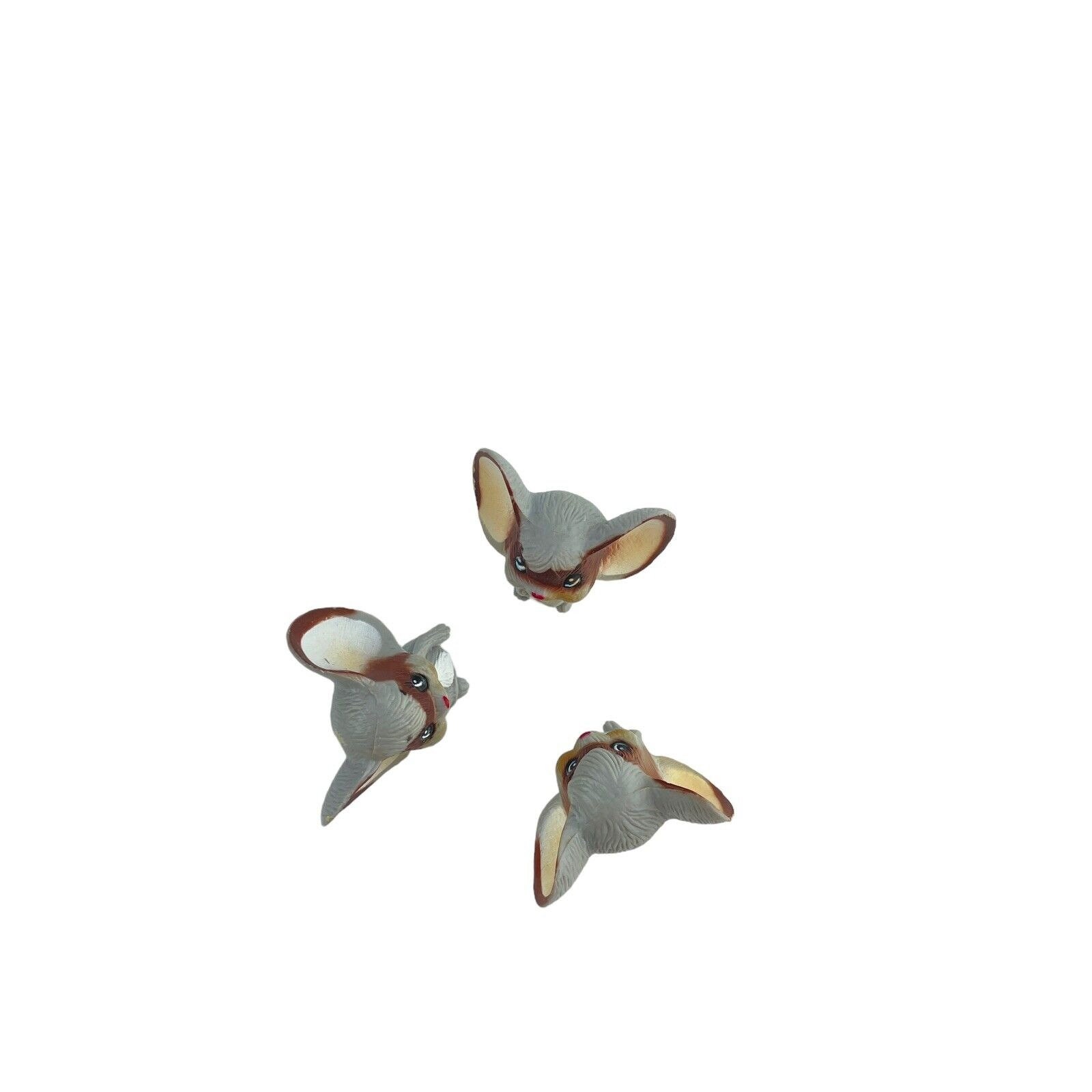 Vintage Big Ear Mouse Figurines Set of 3 Gray W Brown Mask - Etsy