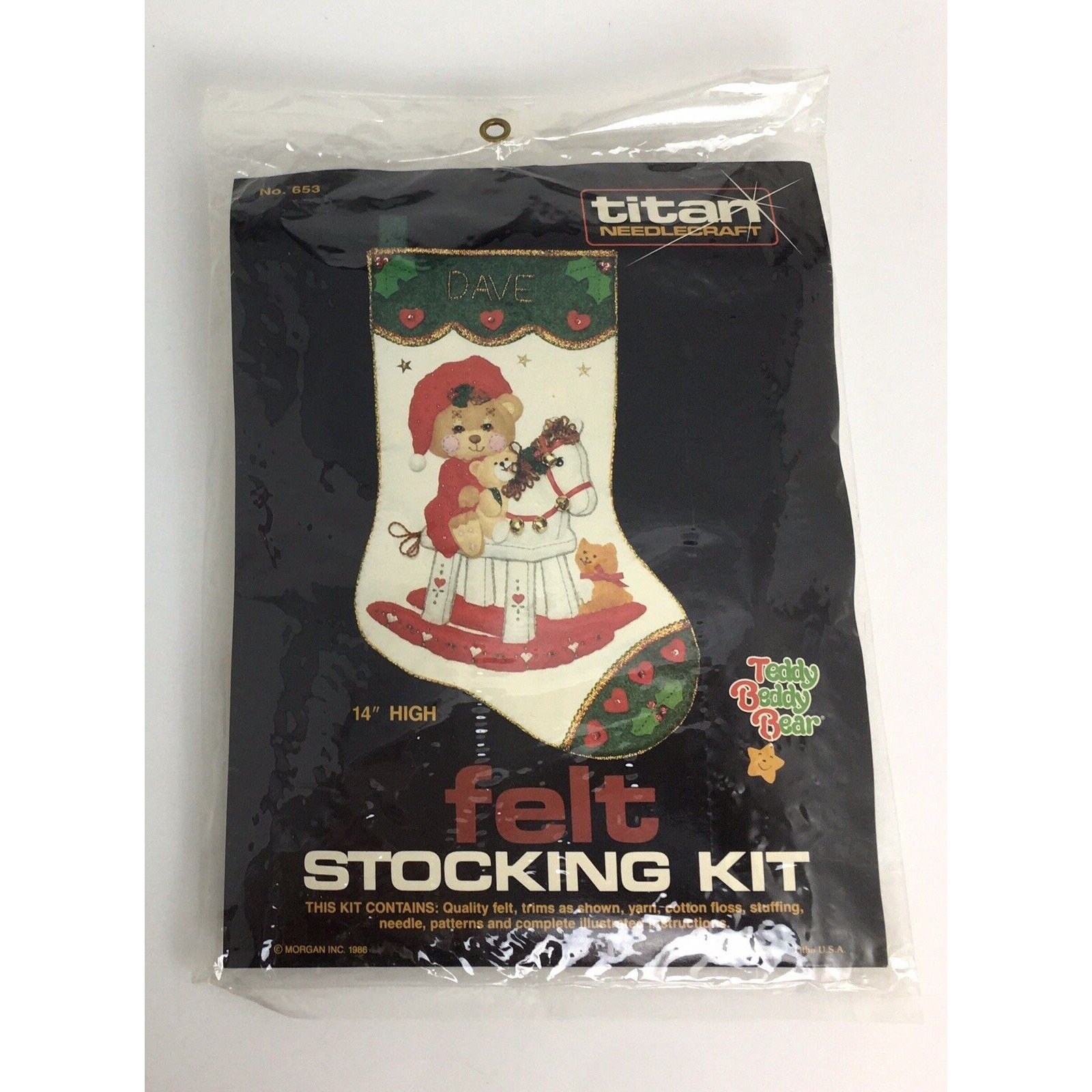 Titan Teddy Beddy Bear Rocking Horse Christmas Stocking Felt - Etsy