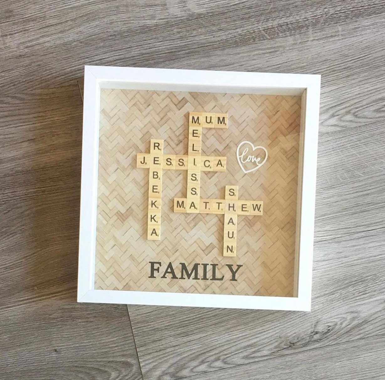 Scrabble Frame 32x32cm Personalised Gift Family Frame | Etsy Australia