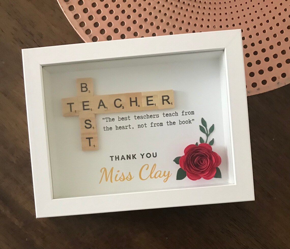 Gift for Teacher Scrabble Frame Teachers Gift Thank You - Etsy Australia