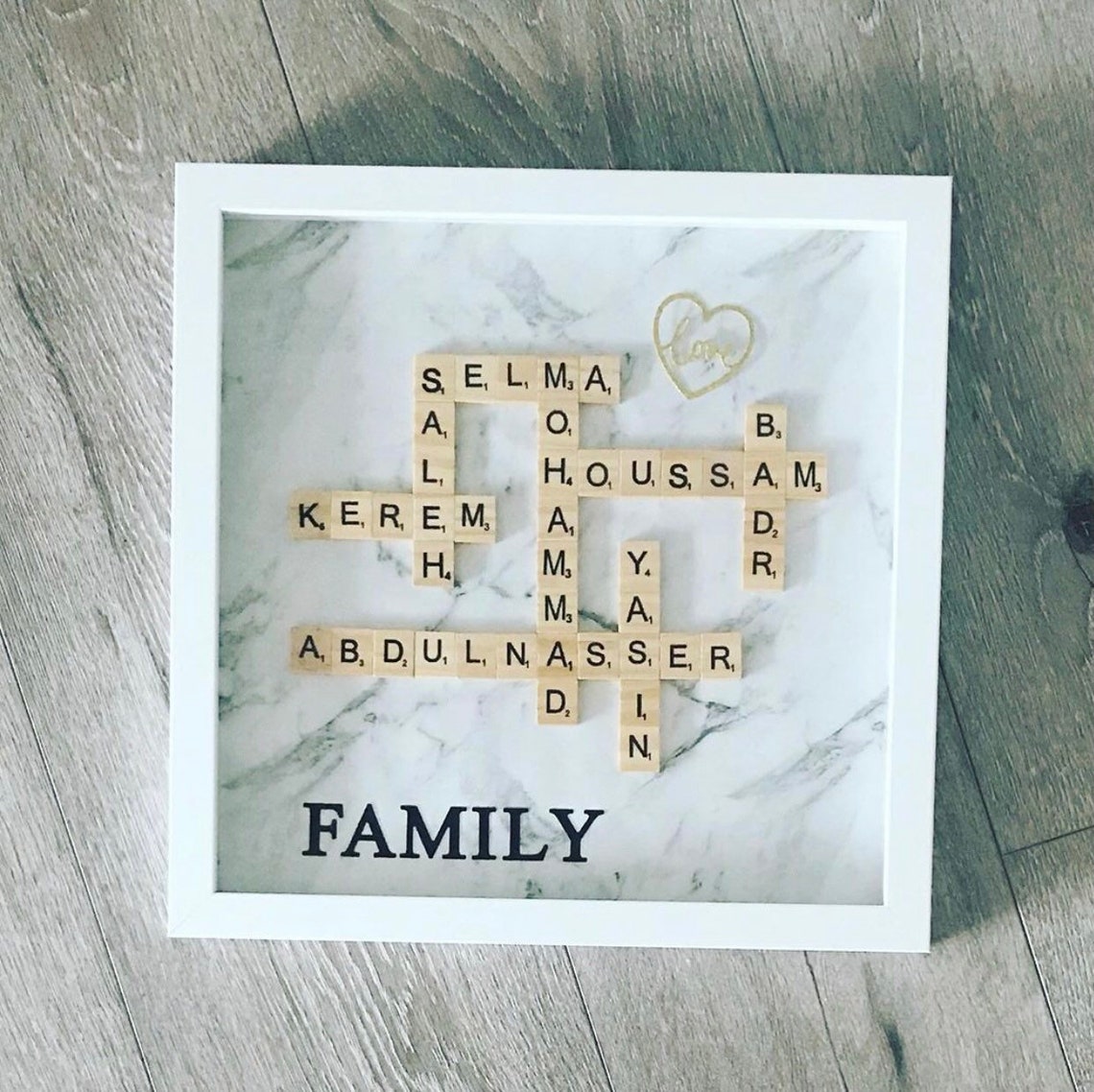 Scrabble Frame 32x32cm Personalised Gift Family Frame - Etsy Australia