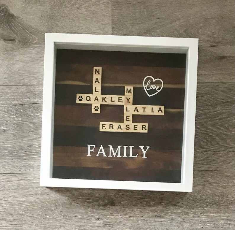 Scrabble Frame 32x32cm Personalised Gift Family Frame | Etsy Australia