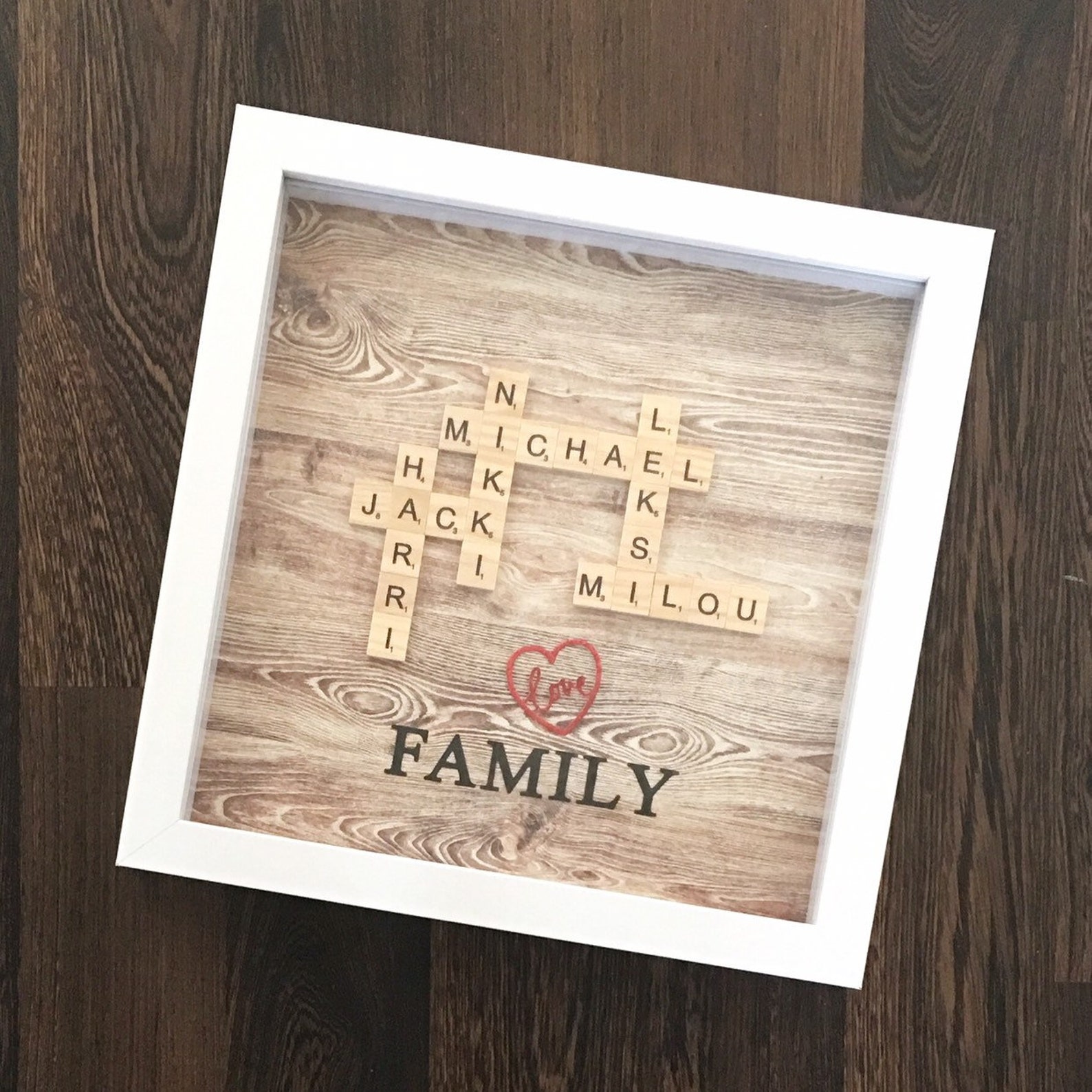 Scrabble Frame 32x32cm Personalised Gift Family Frame | Etsy Australia