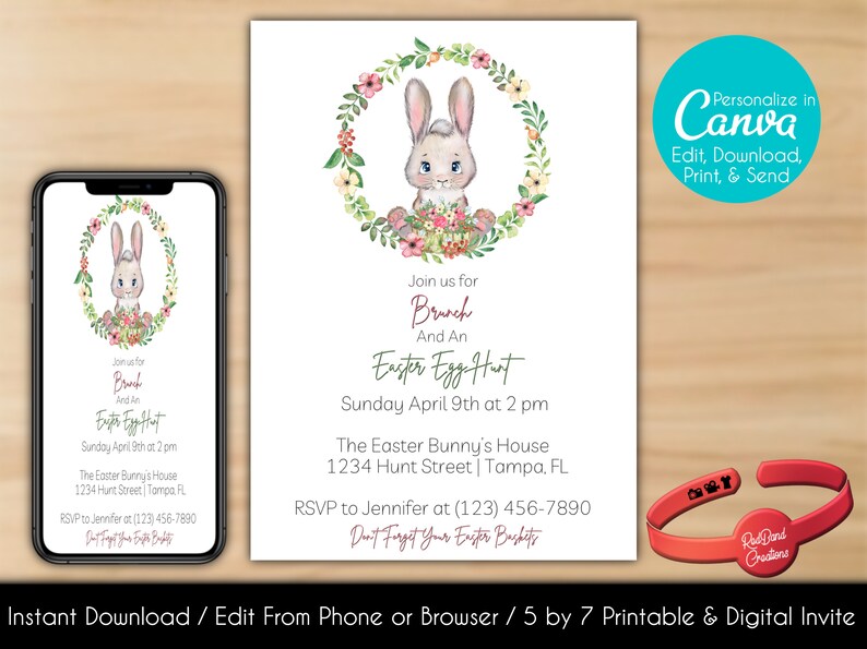 Editable Easter Party Invitation Easter Egg Hunt Invite - Etsy
