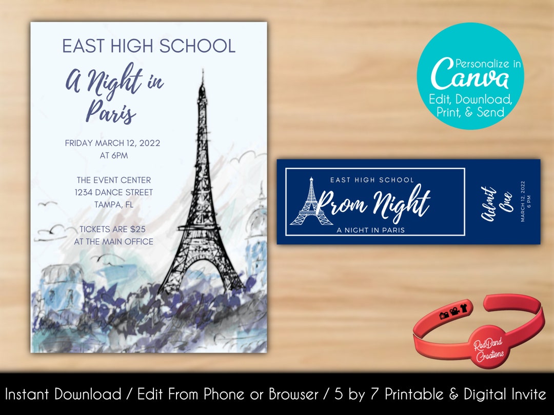 Editable Prom Invitation Formal Invitation Homecoming - Etsy
