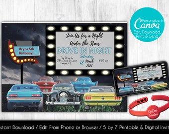 Birthday Invitation Drive in Movie - Etsy
