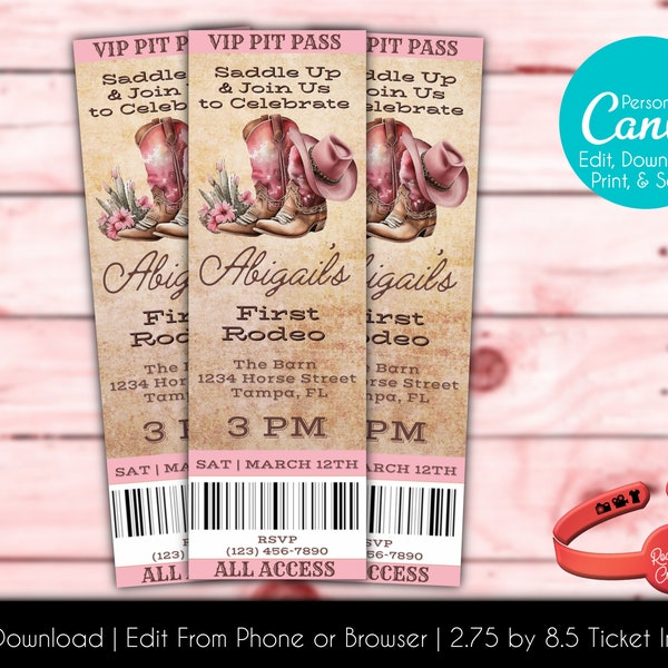 Western Ticket Template - Etsy