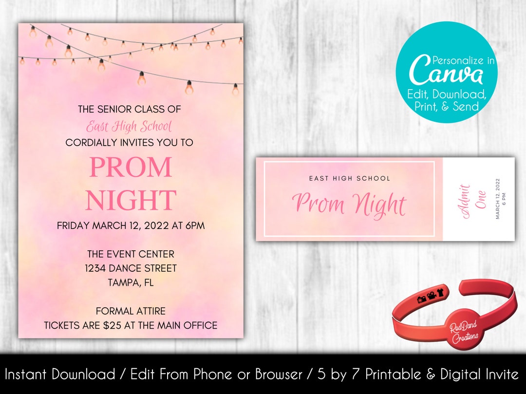 Editable Prom Invitation Formal Invitation Homecoming - Etsy