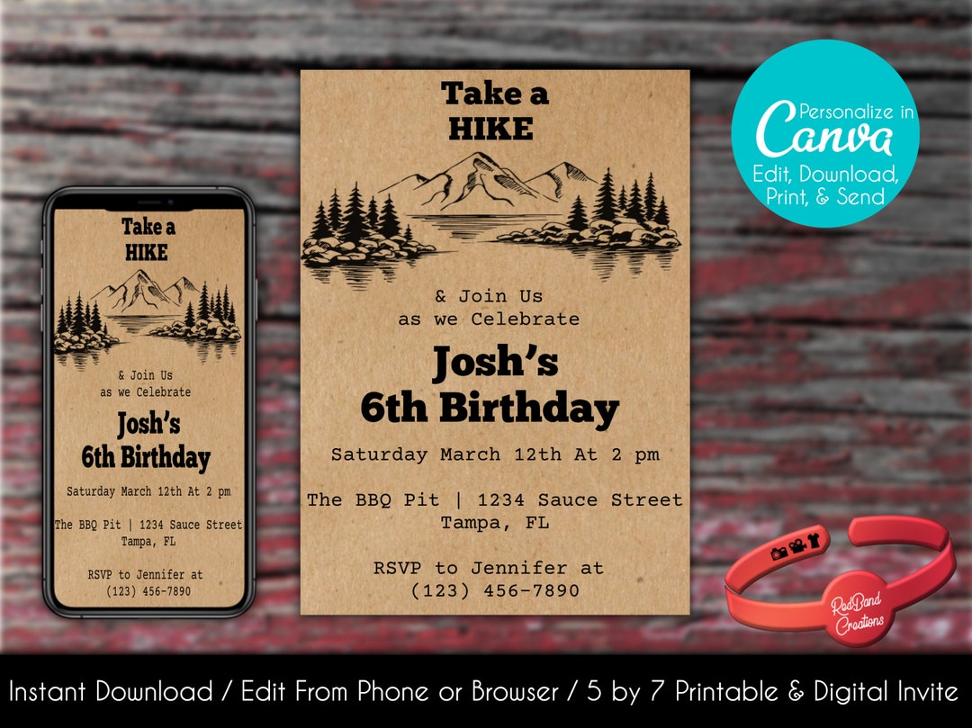 Editable Camping Birthday Invitation Smores Birthday Rustic Birthday ...