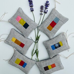 Handmade Linen & Cotton Patchwork Project Bag sunflower and French Lavender Sachet - Etsy