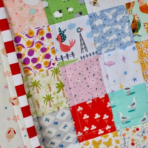 Handmade Patchwork Baby Quilt, spring Bunny Rabbits. Can Be Personalized. - Etsy