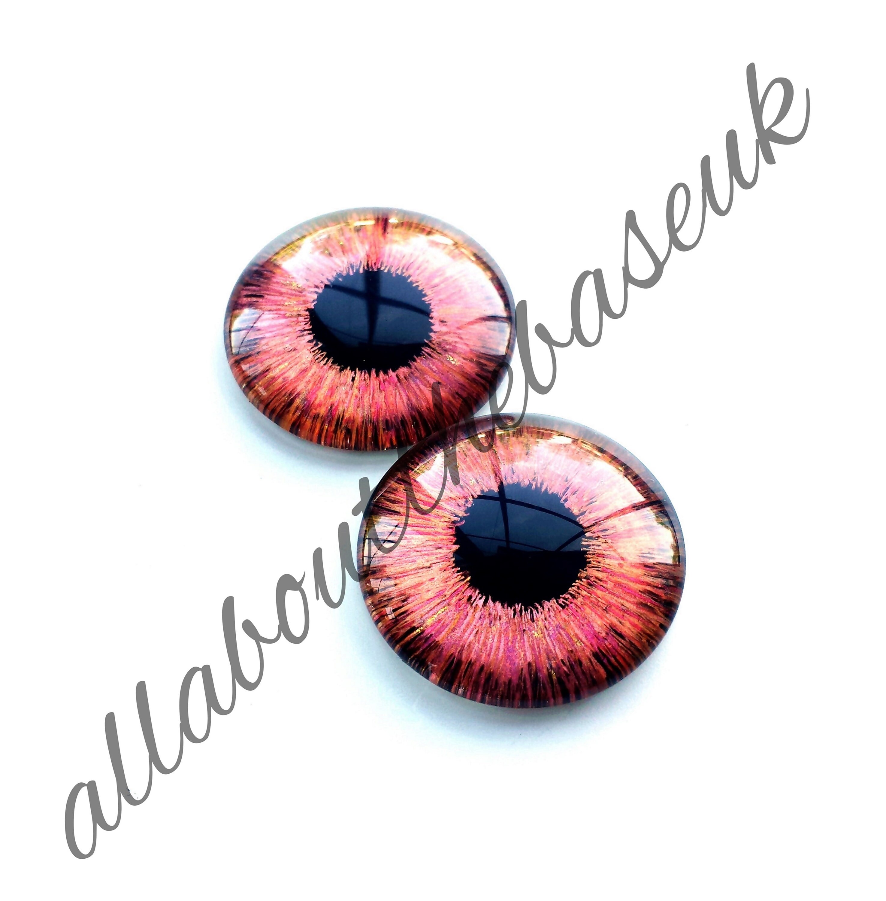 Hand Painted Pair 25mm Round Glass Eye Cabochons - Etsy