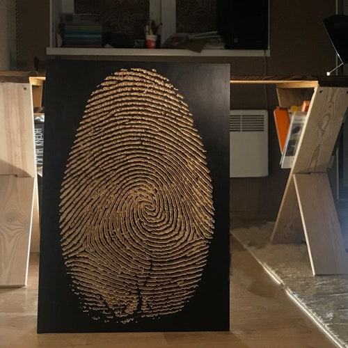 Wood Wall Arts Panel Fingerprint From a Birch Veneer Panels - Etsy