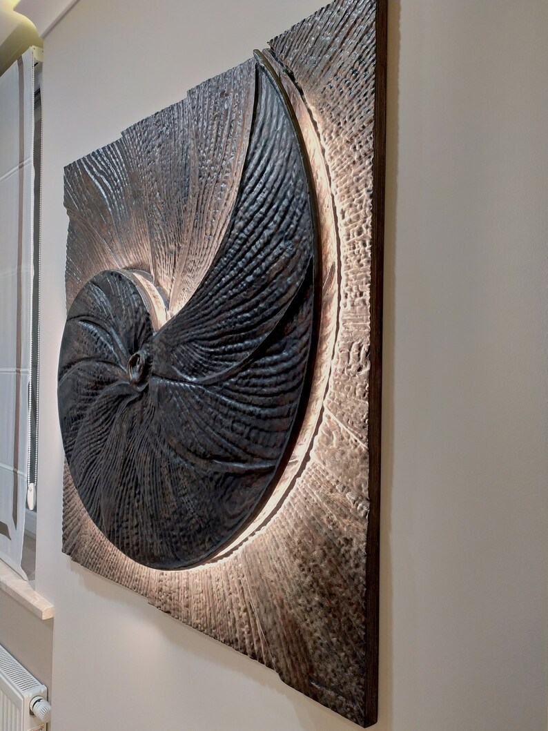 Wood Wall Arts shell Panel Art Decor Home | Etsy