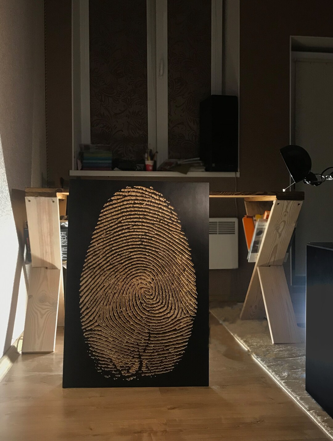 Wood Wall Arts Panel Fingerprint From a Birch Veneer Panels for Home ...