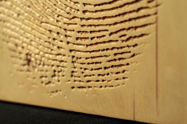 Fingerprints on Plywood 3d Panels Personal Decor Original - Etsy