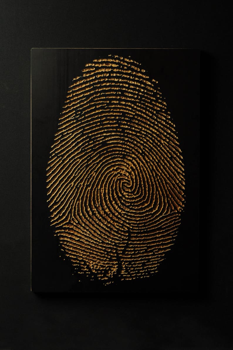 Fingerprints on Plywood 3d Panels Personal Decor Original | Etsy