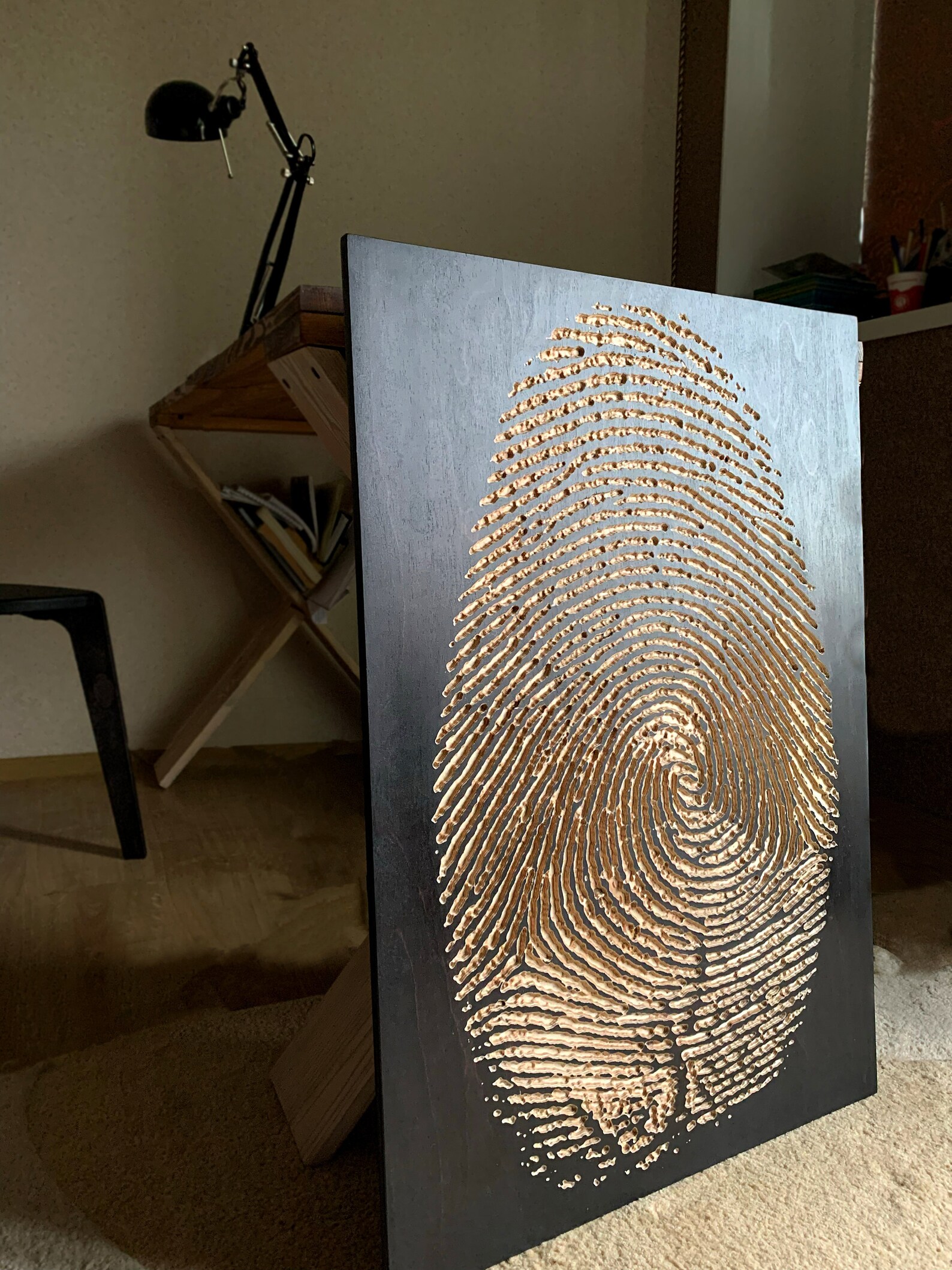 Wood Wall Arts Panel Fingerprint From a Birch Veneer Panels - Etsy