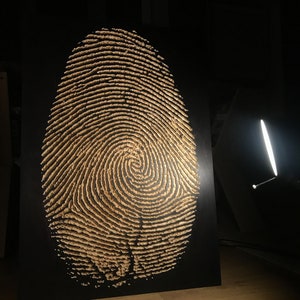 Wood Wall Arts Panel Fingerprint From a Birch Veneer Panels for Home ...