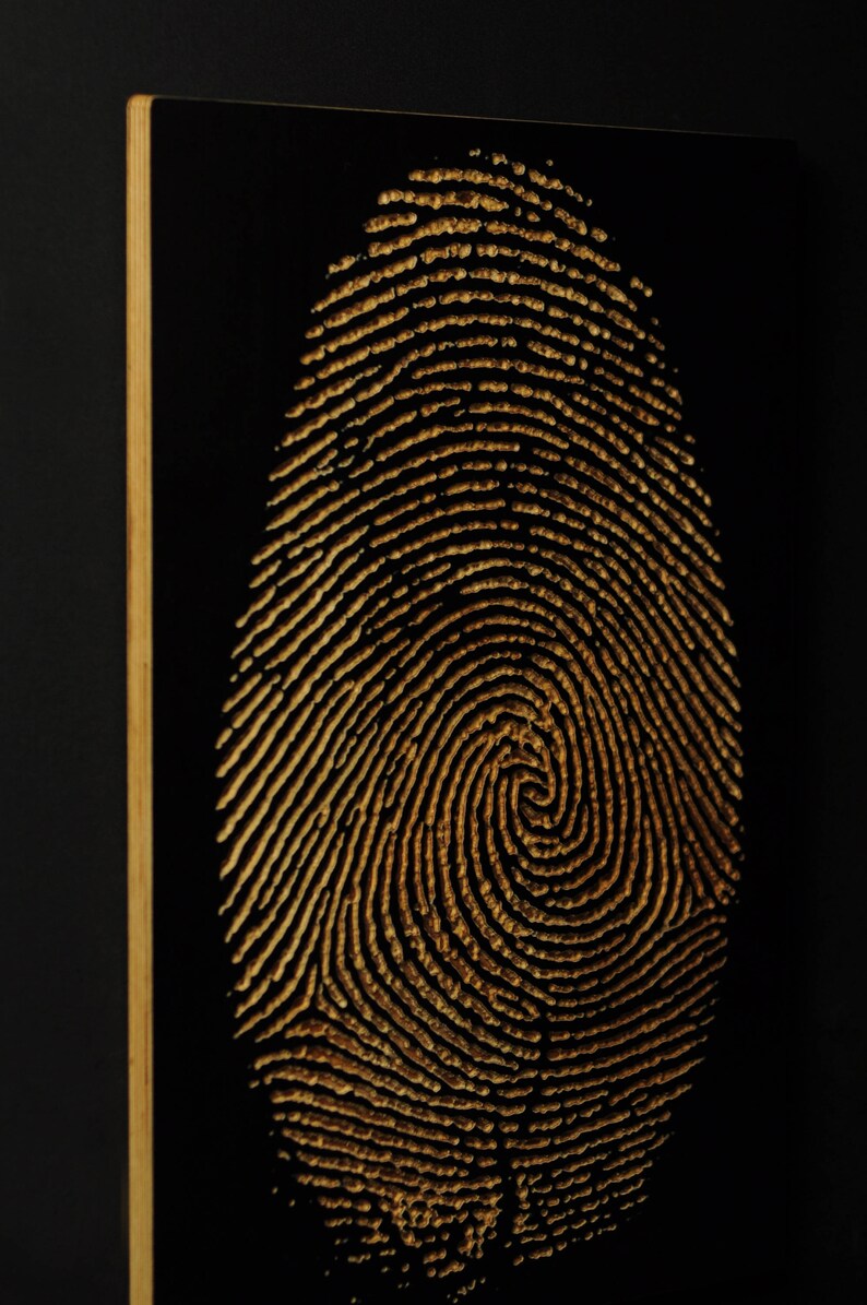 Fingerprints on Plywood 3d Panels Personal Decor Original - Etsy