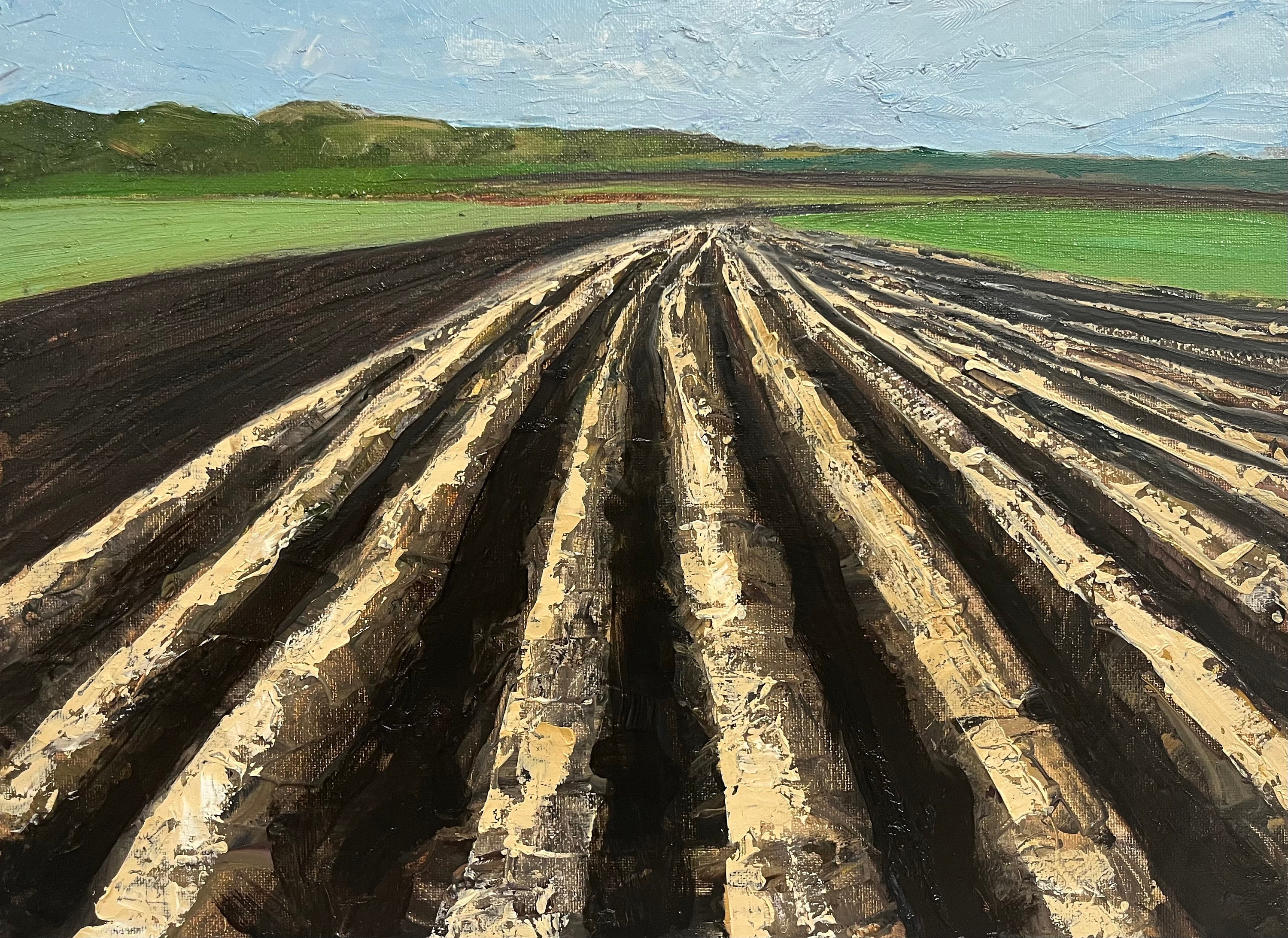 Original Oil Painting Abstract Farm Land Plowed Field - Etsy