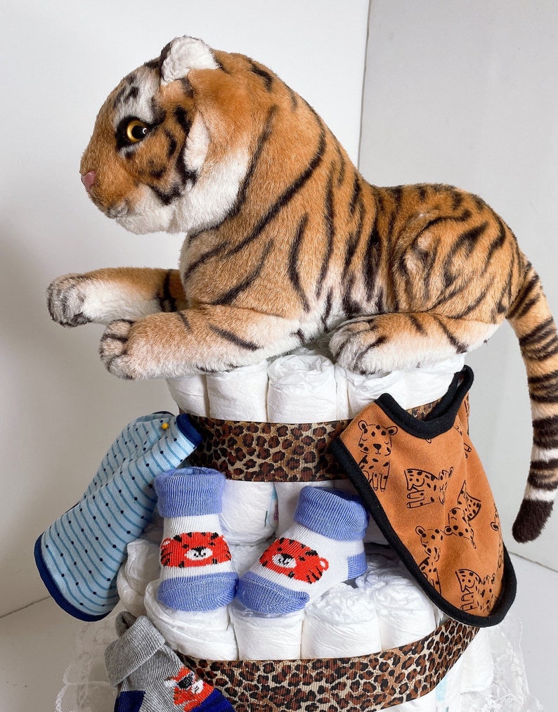 Tiger Diaper Cake Safari Diaper Cake Safari Themed - Etsy