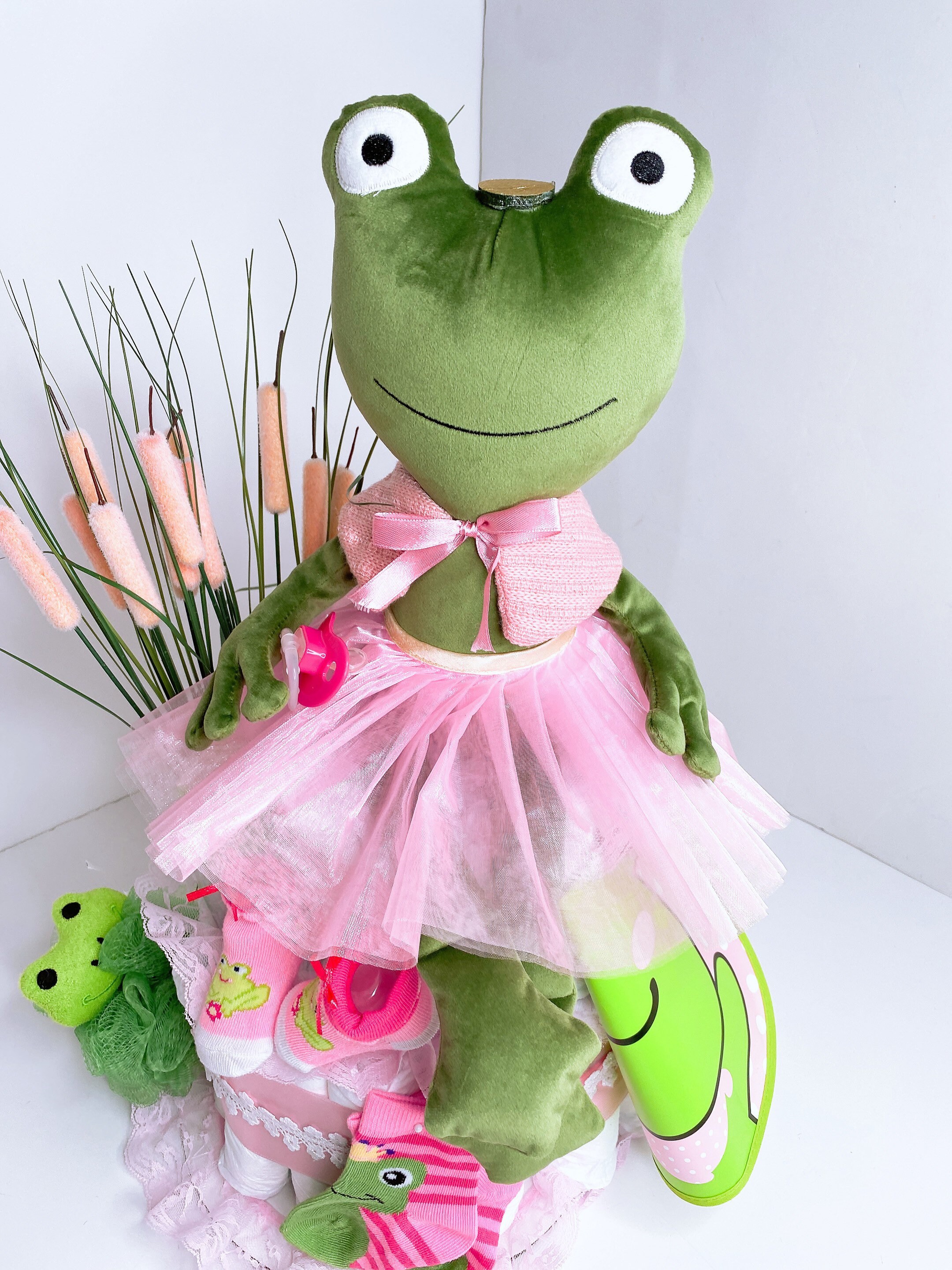 Frog Diaper Cake Frog Themed Frog Baby Shower Girl Diaper - Etsy