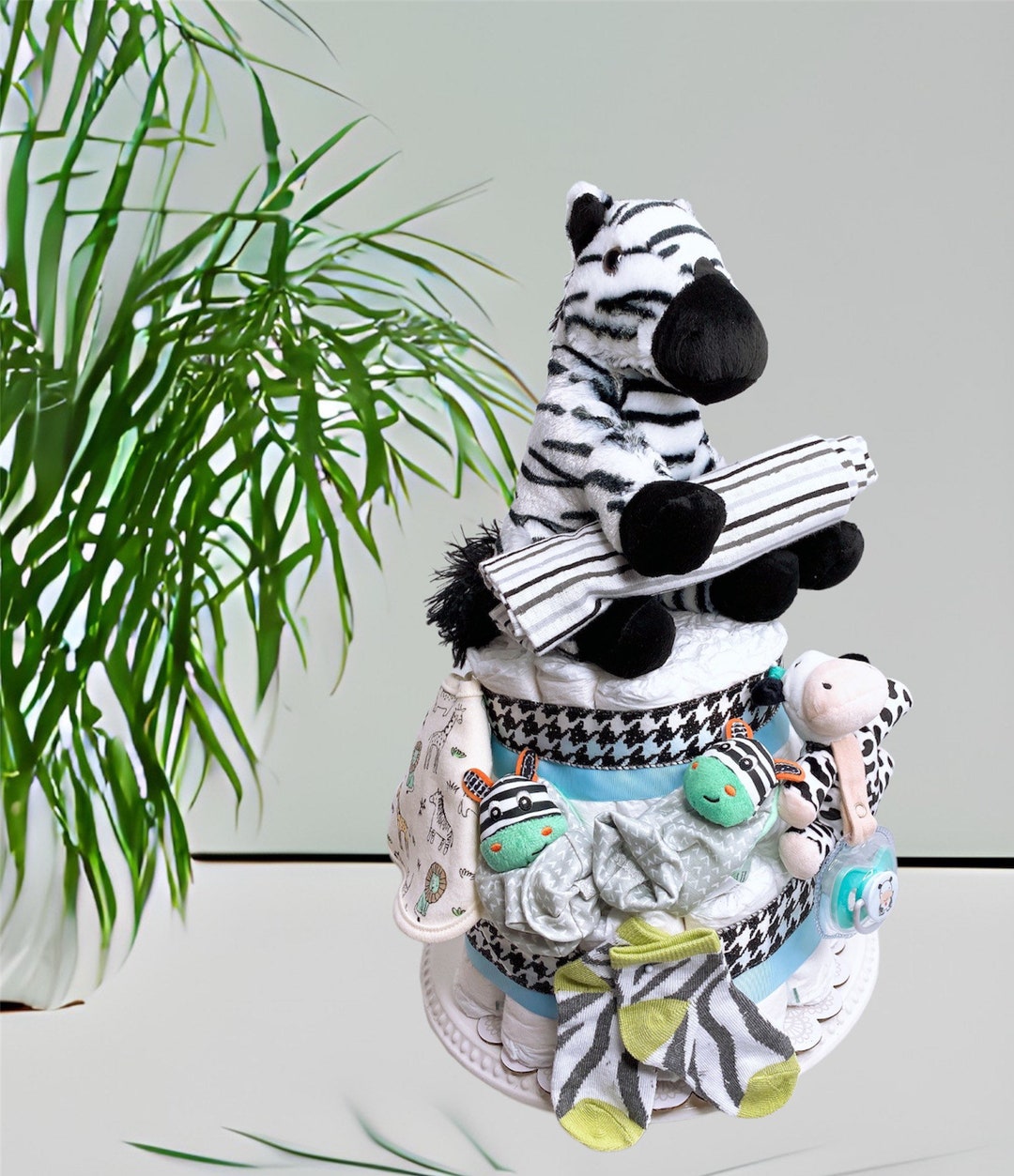 Zebra Diaper Cake, Safari Diaper Cake, Safari Baby Shower, Safari ...