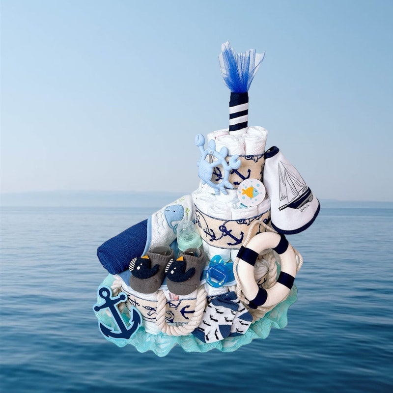 Diaper Cake Nautical Baby Shower - Etsy