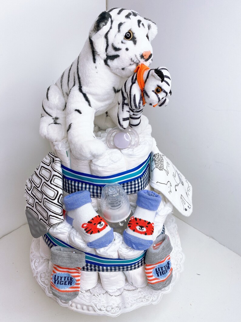 Tiger Diaper Cake Safari Themed Safari Baby Shower - Etsy