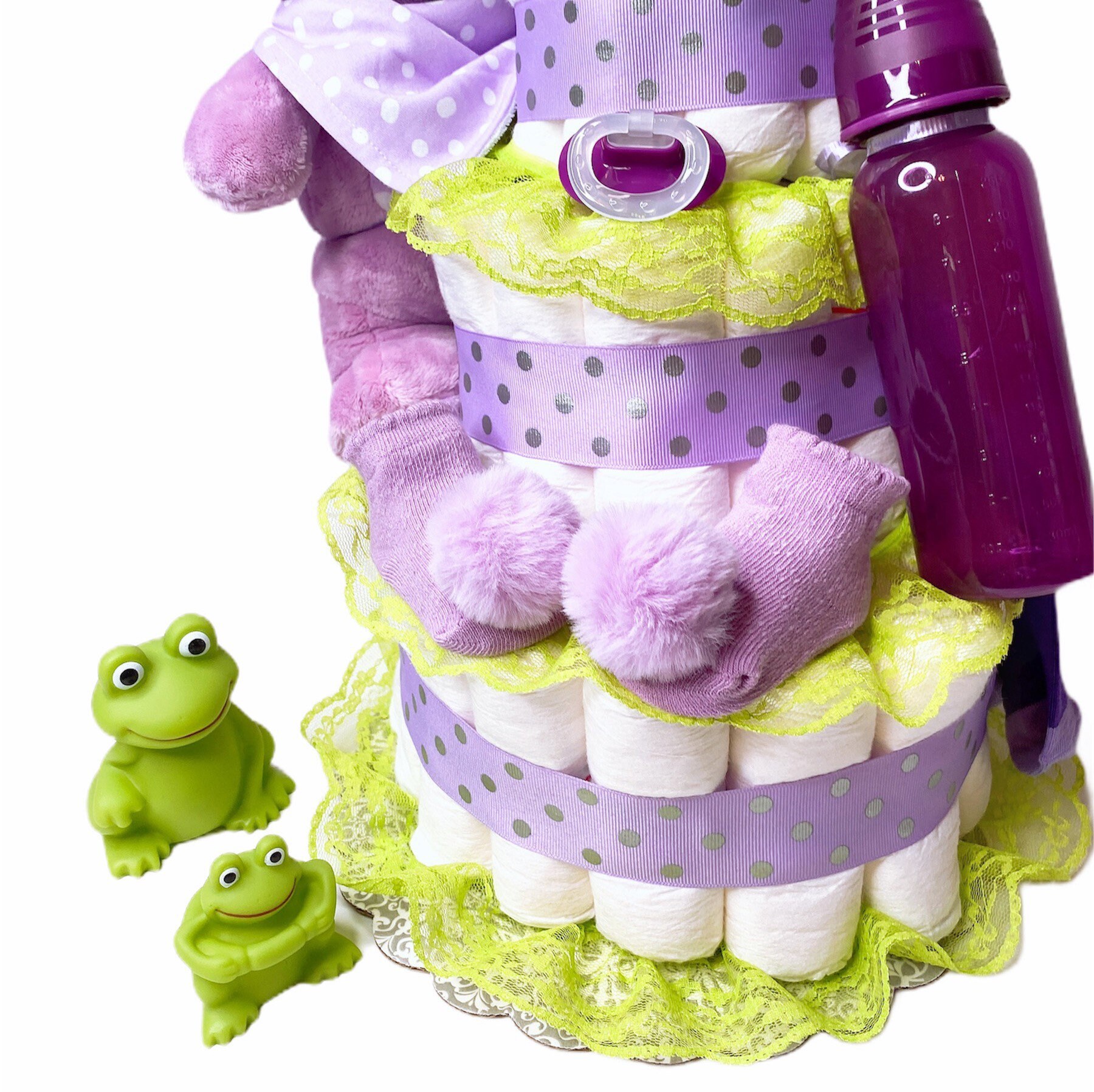 Frog Diaper Cake Girl Diaper Cake Centerpiece | Etsy