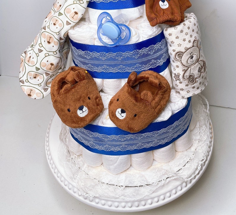 Teddy Bear Diaper Cake Bear Diaper Cake Boy Diaper Cake - Etsy
