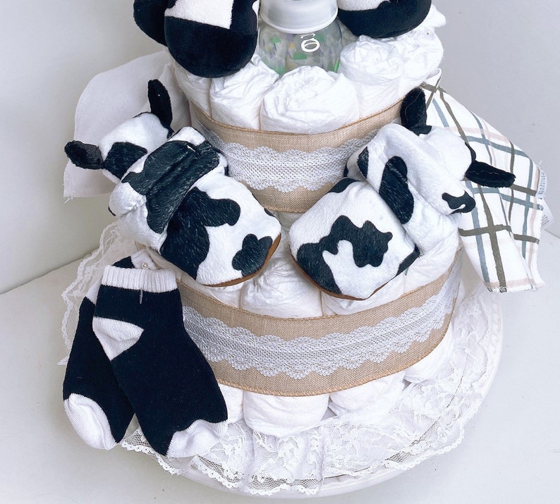 Cow Diaper Cake, Farm Diaper Cake, Farm Baby Shower, Farm Themed ...