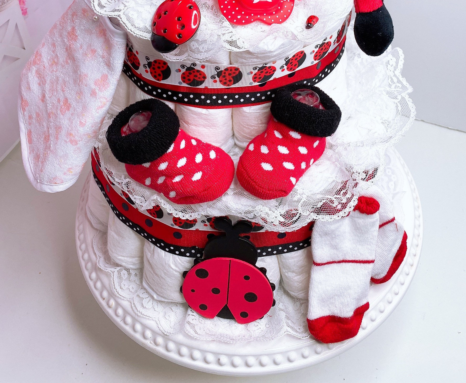 Ladybug Neutral Diaper Cake Ladybug Baby Shower Ladybug - Etsy