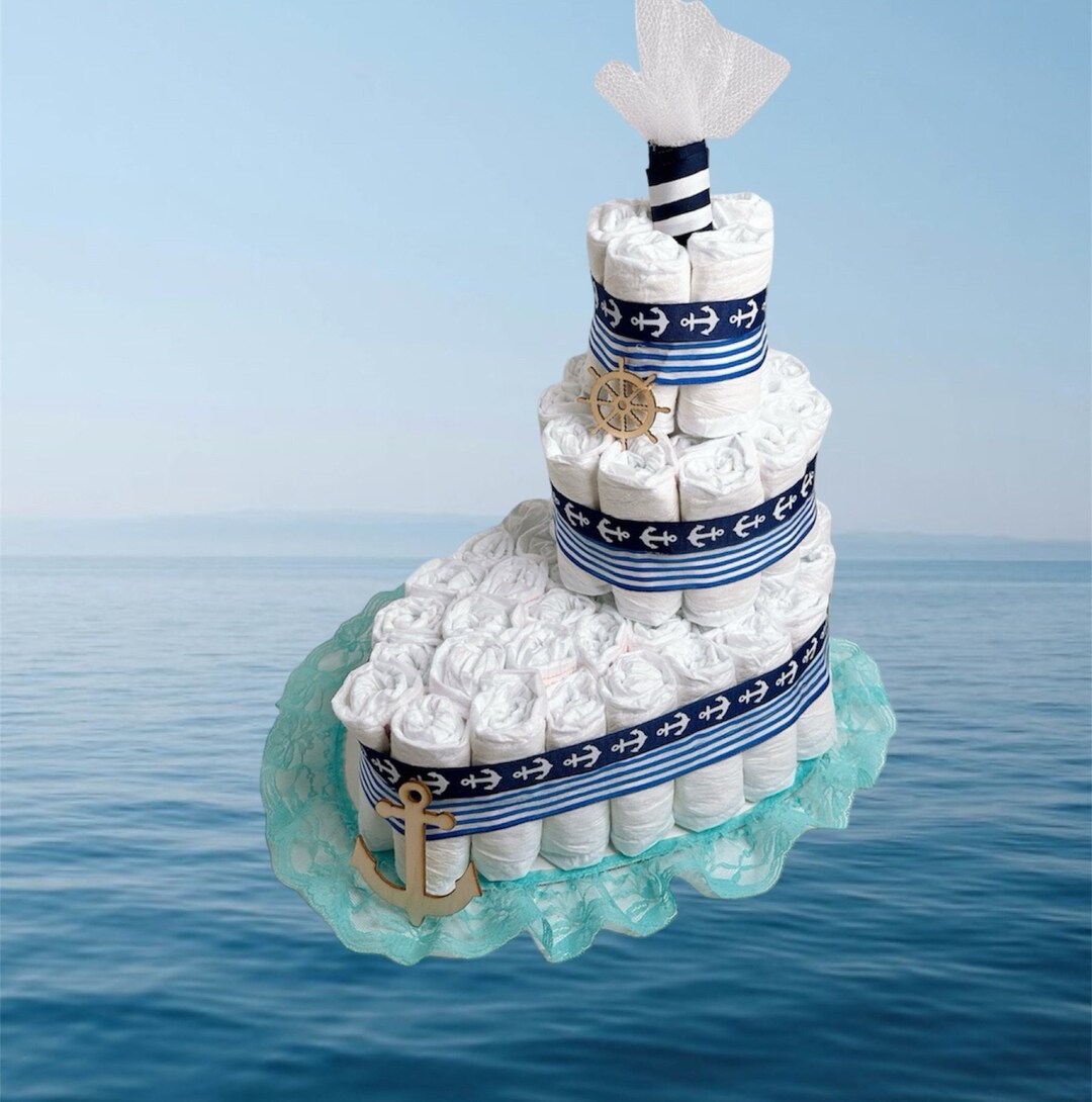 Ship Diaper Cake,under the Sea Shower, Nautical Diaper Cake, Nautical ...