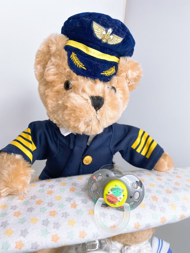Aviator Pilot Teddy Bear Diaper Cake Teddy Bear Baby Shower - Etsy
