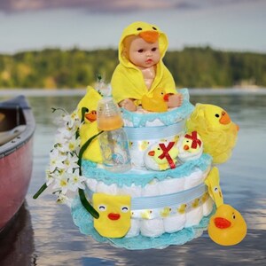 Duck Diaper Cake Neutral Diaper Cake Centerpiece - Etsy
