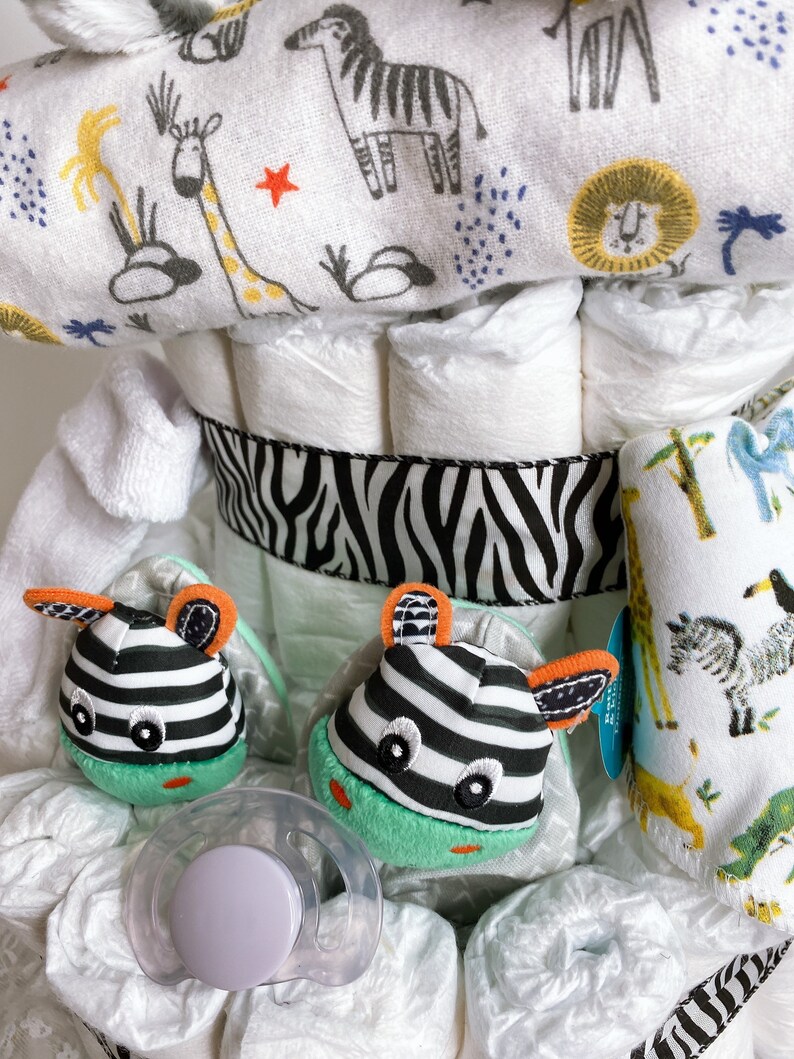 Zebra Diaper Cake Safari Themed Safari Baby Shower Safari - Etsy