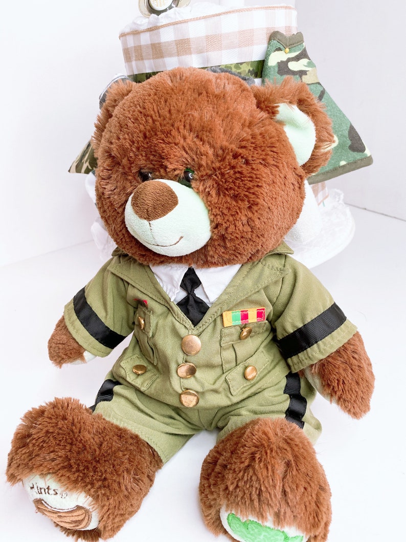 Teddy Bear Military Diaper Cake Military Themed Centerpiece - Etsy